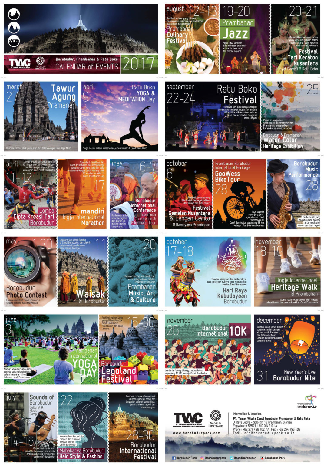 2017 Event Calendar - PT Taman Wisata Candi